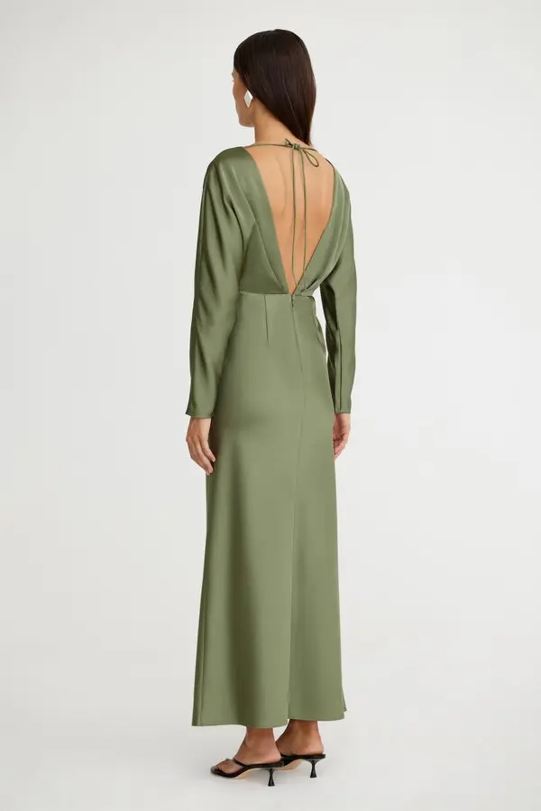 Significant Other Lucile Long Sleeve Maxi Dress - Pesto
