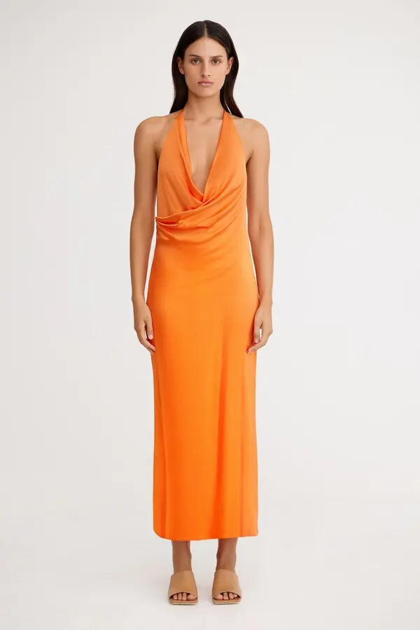 Significant Other Satin Midi Dress - Paprika