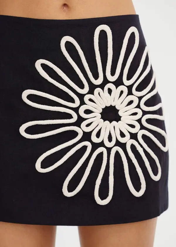 Significant Other Mini Skirt With Embroidered Detail