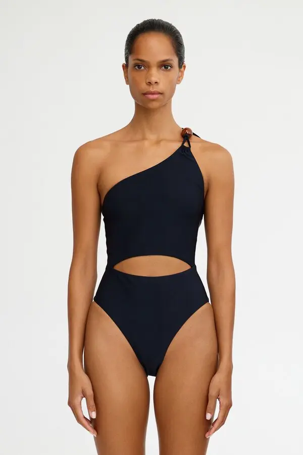 Significant Other One-shoulder Cut-out Maillot - Black