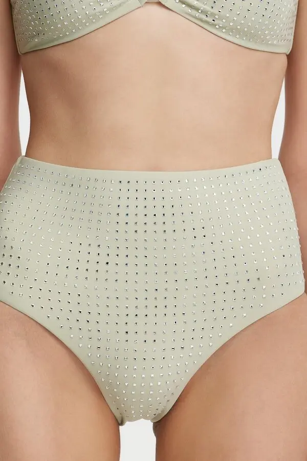 Significant Other High-waisted Briefs With Rhinestone Embellishments