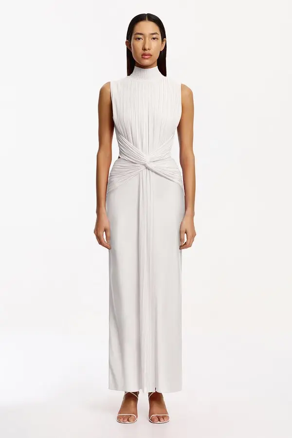Significant Other Pleated Jersey Gown - Ivory