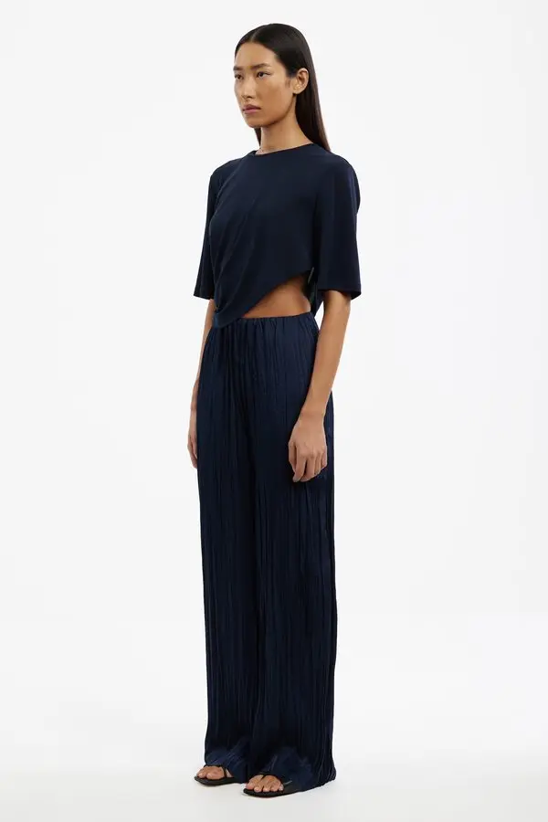 Significant Other Pleated Satin Twill Wide-leg Pant