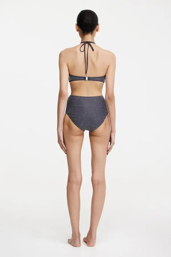 Significant Other High-waisted Brief With Rhinestone Embellishments - Charcoal