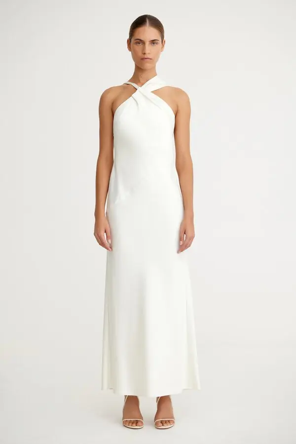 Significant Other Lucile Draped Maxi Dress - Bone
