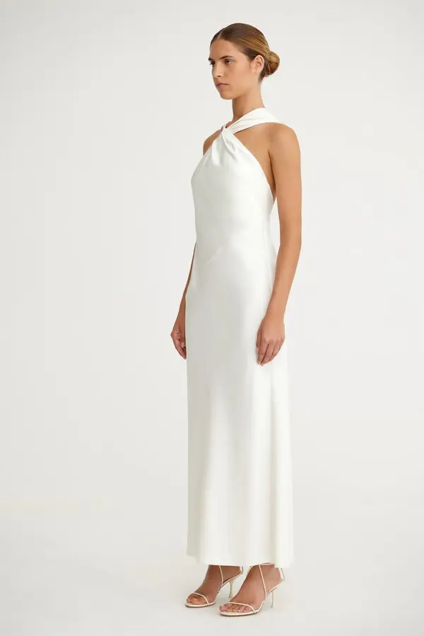 Significant Other Lucile Draped Maxi Dress - Bone