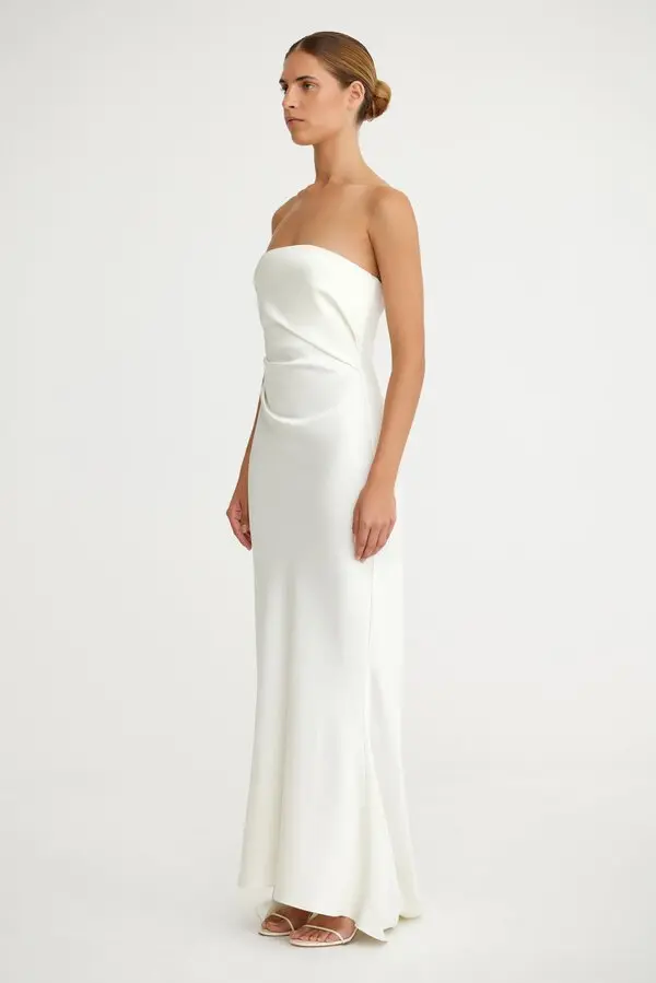 Significant Other Lucile Strapless Satin Gown - Bone