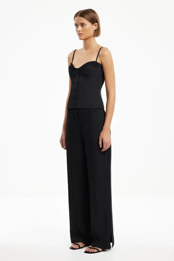 Significant Other Bodice Style Top With Satin Trim