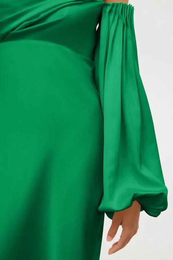 Significant Other Satin Off-the-shoulder Midi Dress