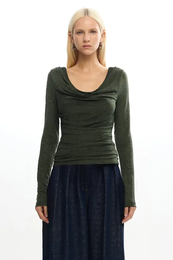 Significant Other Textured Long Sleeve Top