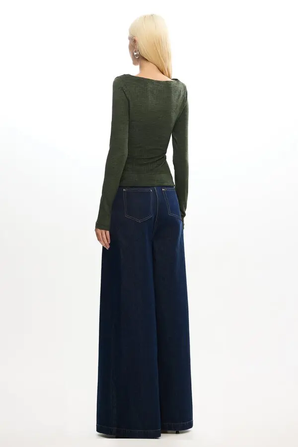 Significant Other Textured Long Sleeve Top