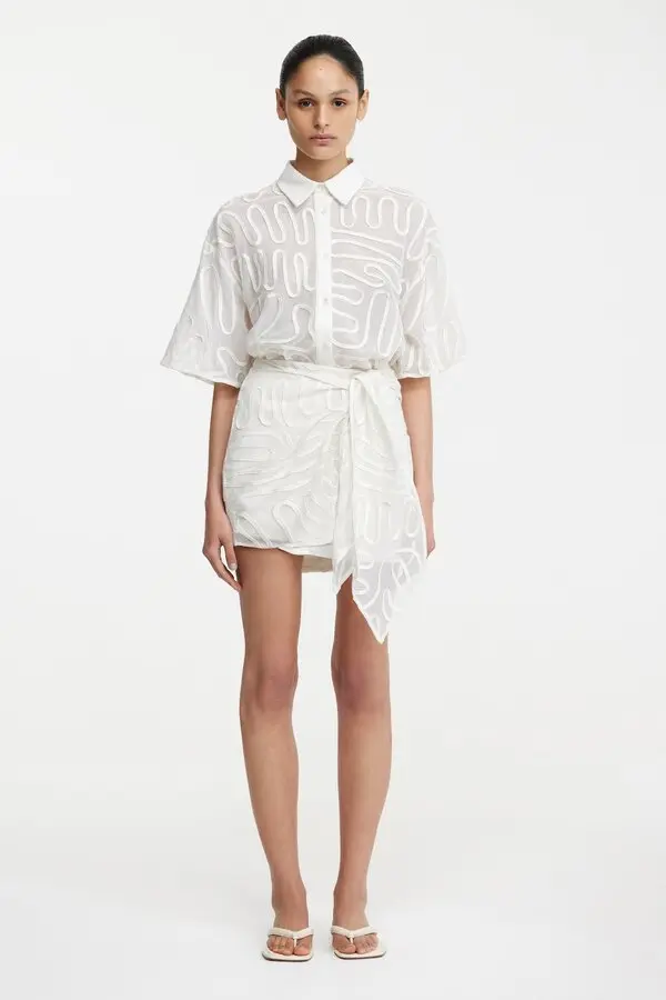 Significant Other Embroidered Mesh Mini Skirt