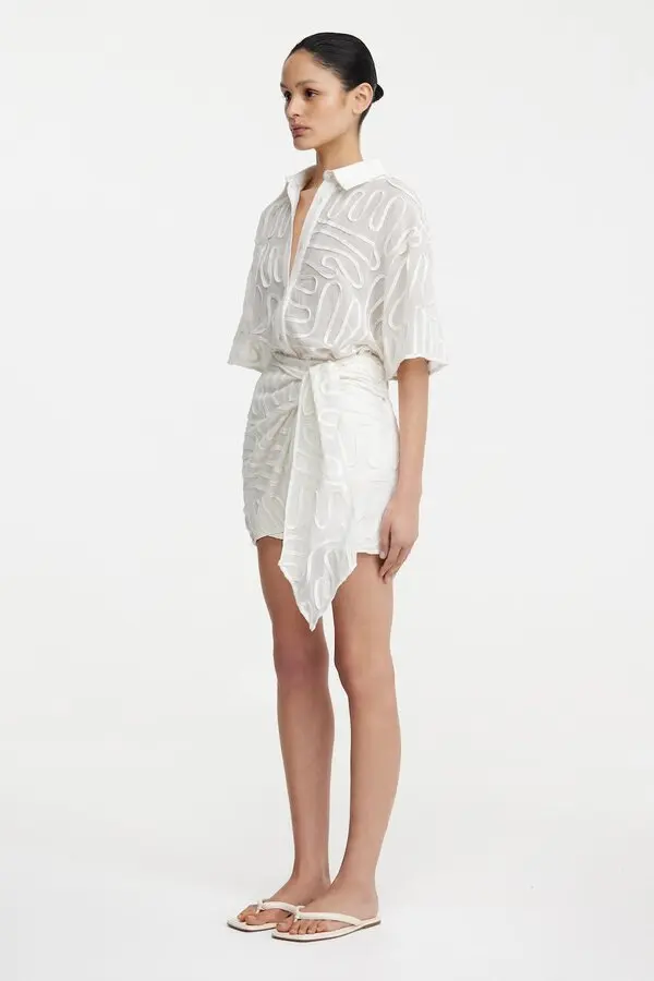 Significant Other Embroidered Mesh Mini Skirt