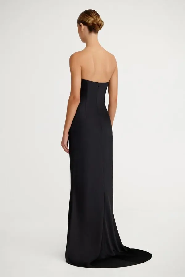 Significant Other Lucile Strapless Satin Gown - Black