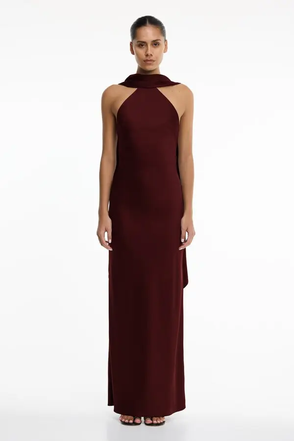 Significant Other Lucile Halter Maxi Dress - Bordeaux
