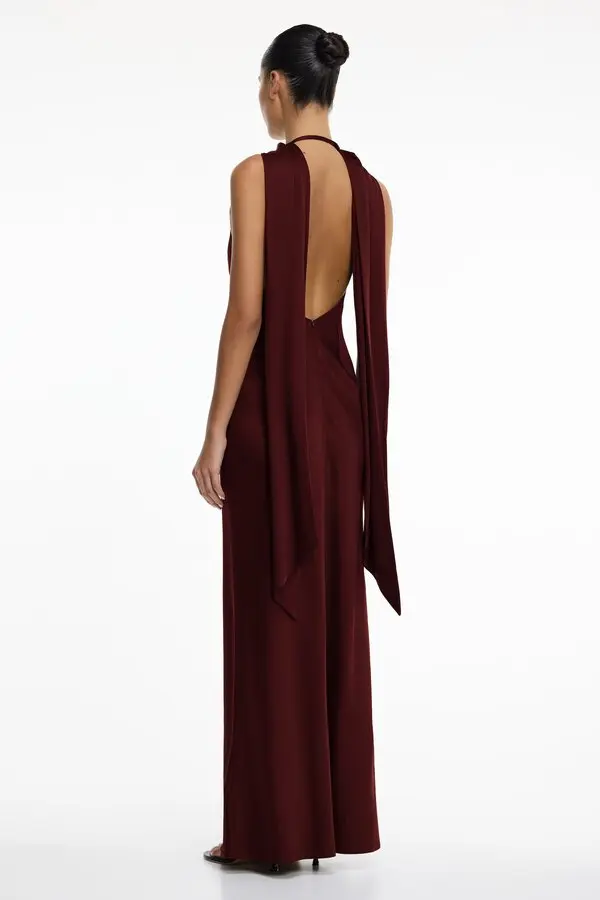Significant Other Lucile Halter Maxi Dress - Bordeaux