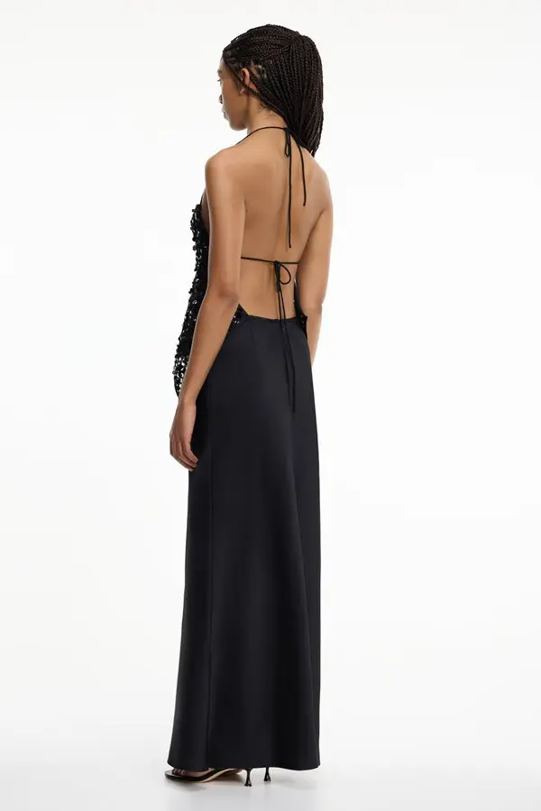 Significant Other Tula Bias Satin Skirt - Black