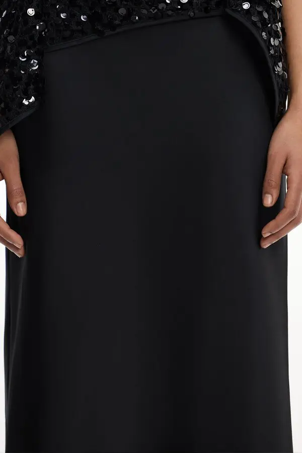 Significant Other Tula Bias Satin Skirt - Black