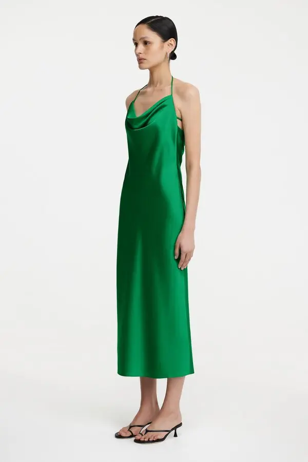 Significant Other Viscose Polyester Midi Dress - Emerald