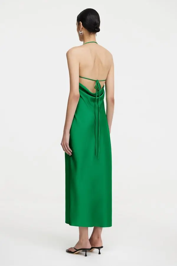 Significant Other Viscose Polyester Midi Dress - Emerald