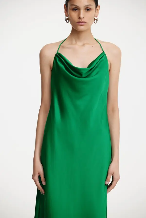Significant Other Viscose Polyester Midi Dress - Emerald