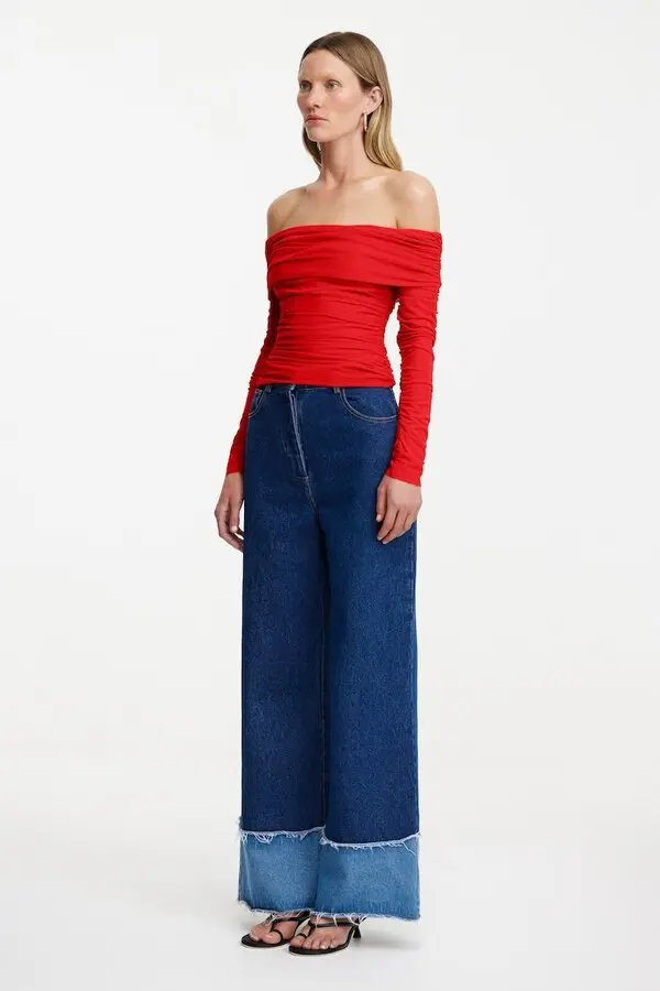 Significant Other Long Sleeve Off-shoulder Top