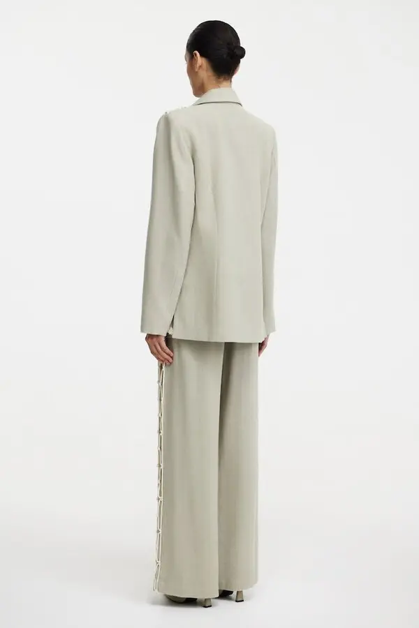 Significant Other Wide-shoulder Single-breasted Blazer With Rope Detailing