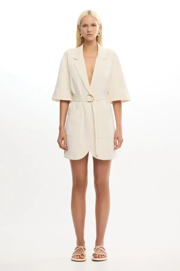 Significant Other Single-breasted Mini Dress With Pockets