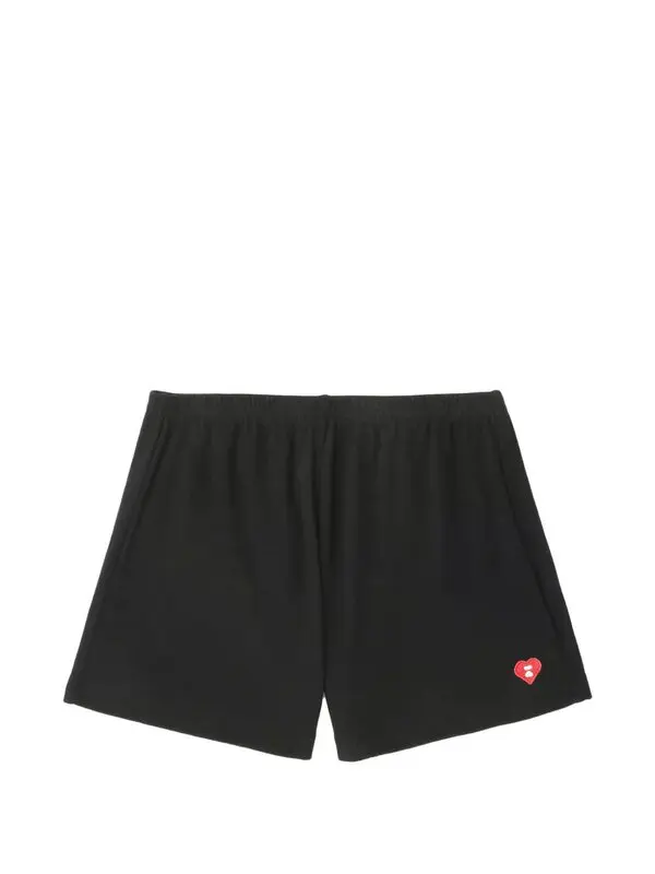 AAPE BY *A BATHING APE Heart-motif Cotton Shorts - Black