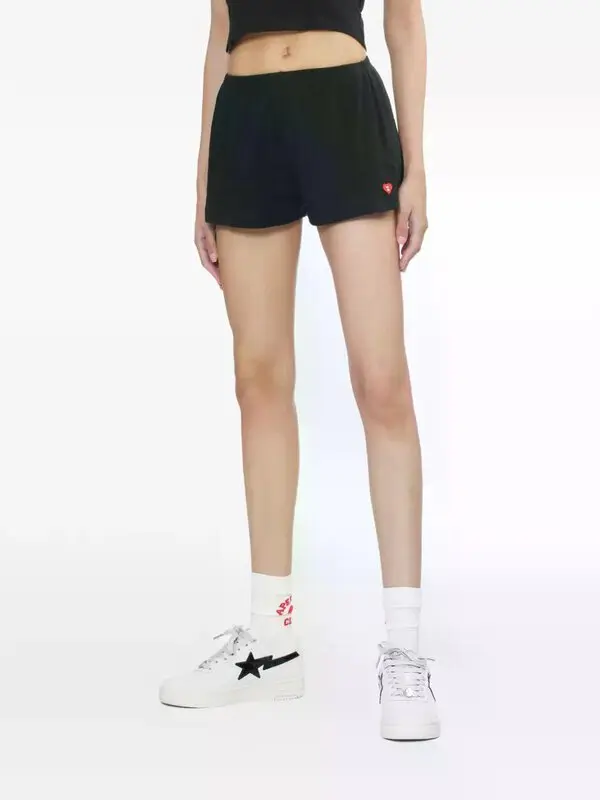AAPE BY *A BATHING APE Heart-motif Cotton Shorts - Black