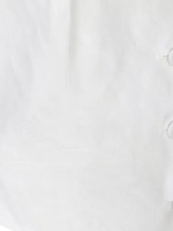 ACTUALEE Buttoned Linen Gilet - White
