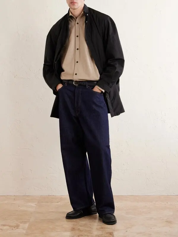 Purdey Cutaway-collar Wool And Cashmere-blend Shirt - Neutrals