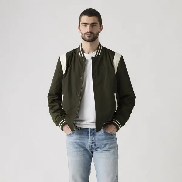 LEVI'S Varsity Bomber Jacket - Olive