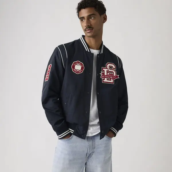 LEVI'S Varsity Patch Bomber Jacket - Navy