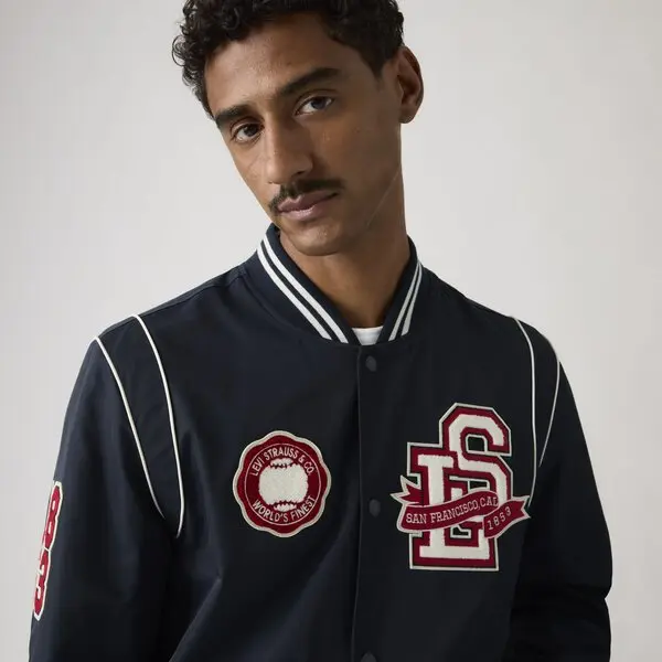 LEVI'S Varsity Patch Bomber Jacket - Navy