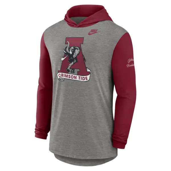 Nike Alabama Campus Legacy Dri-fit College Long-sleeve Hooded T-shirt - Grey