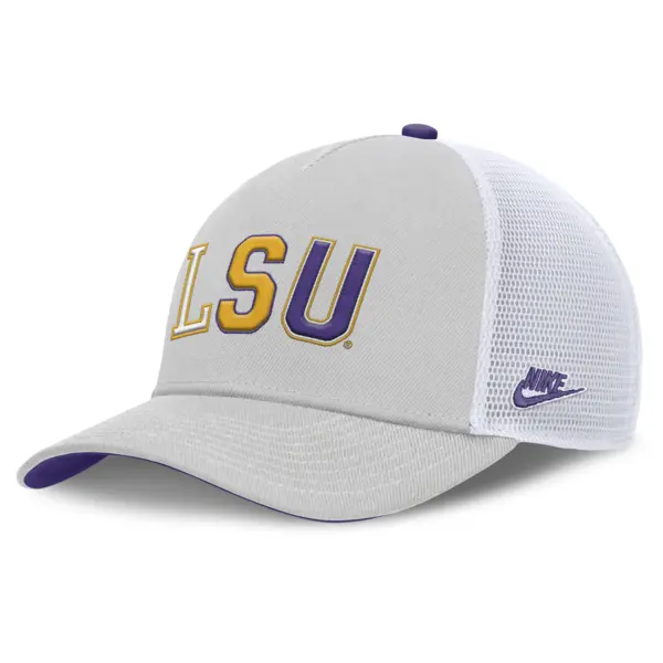 Nike Lsu Legacy Basketball Rise College Trucker Adjustable Hat - Grey