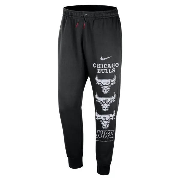 Nike Chicago Bulls Courtside Nba Club Fleece Jogger Pants - Black