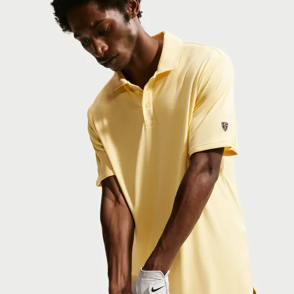 Nike Par Dri-fit Sleeve Logo Golf Polo - Yellow