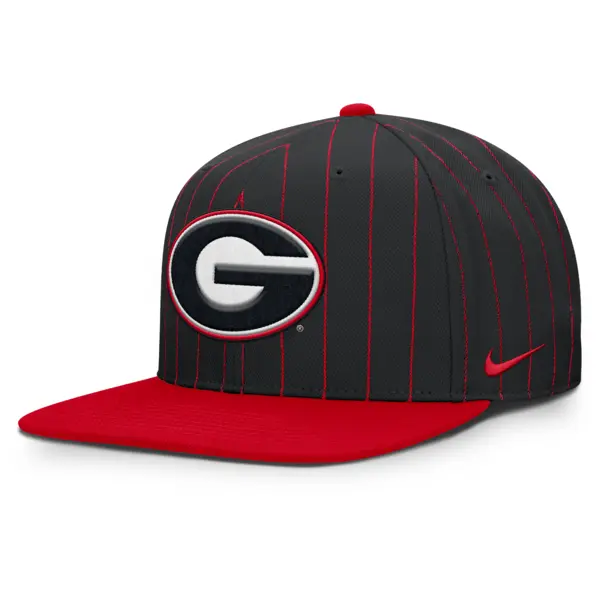 Nike Georgia Primetime Pin Stripe Dri-fit College Adjustable Hat - Black