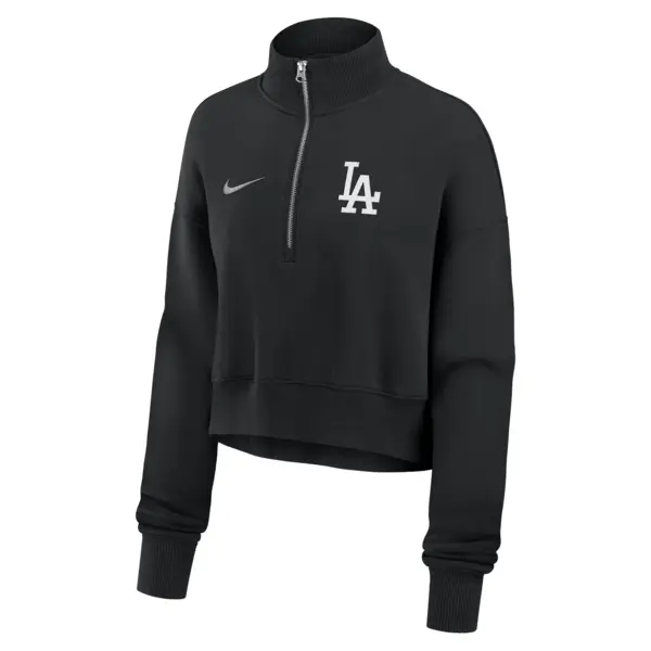 Nike Los Angeles Dodgers Phoenix Mlb Cropped 1/4-zip Crew