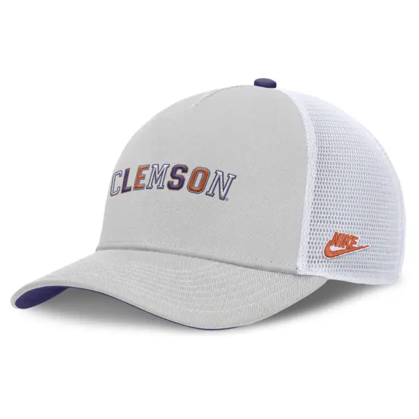 Nike Clemson Legacy Basketball Rise College Trucker Adjustable Hat - Grey
