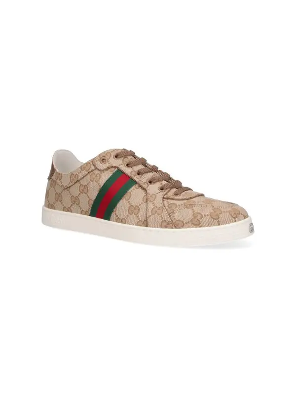 Gucci Stretch" Gg Pattern Canvas Sneakers - Beige