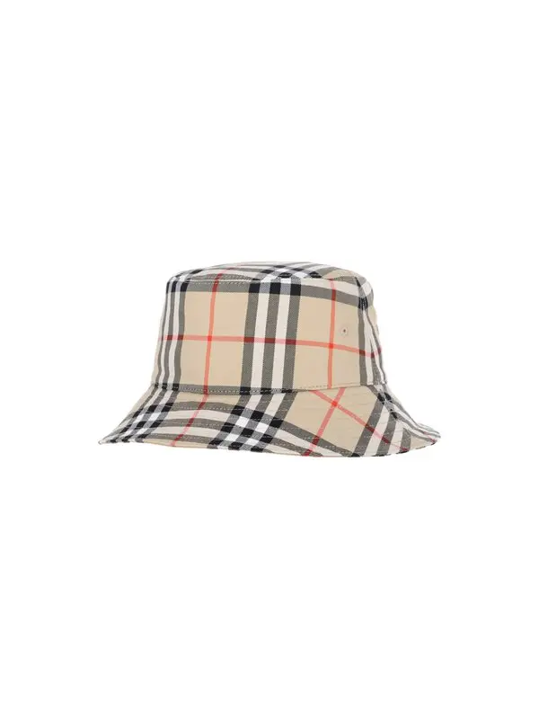 Burberry Check Bucket Hat - Beige