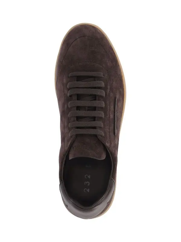 Zegna 232" Calfskin Sneakers - Brown