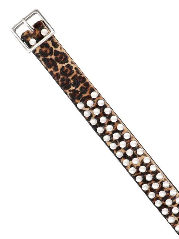 GOLDEN GOOSE Leo Leather Belt - Brown