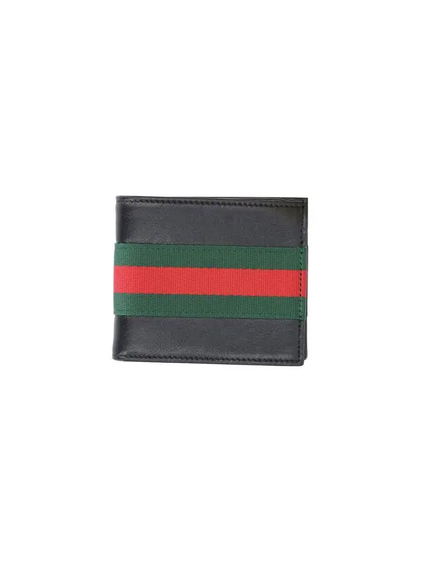 Gucci Bi-fold Wallet "web Trademark - Black