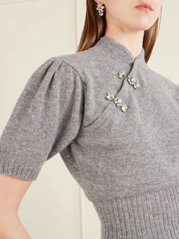 Simone Rocha Mandarin Collar Cashmere Knitwear
