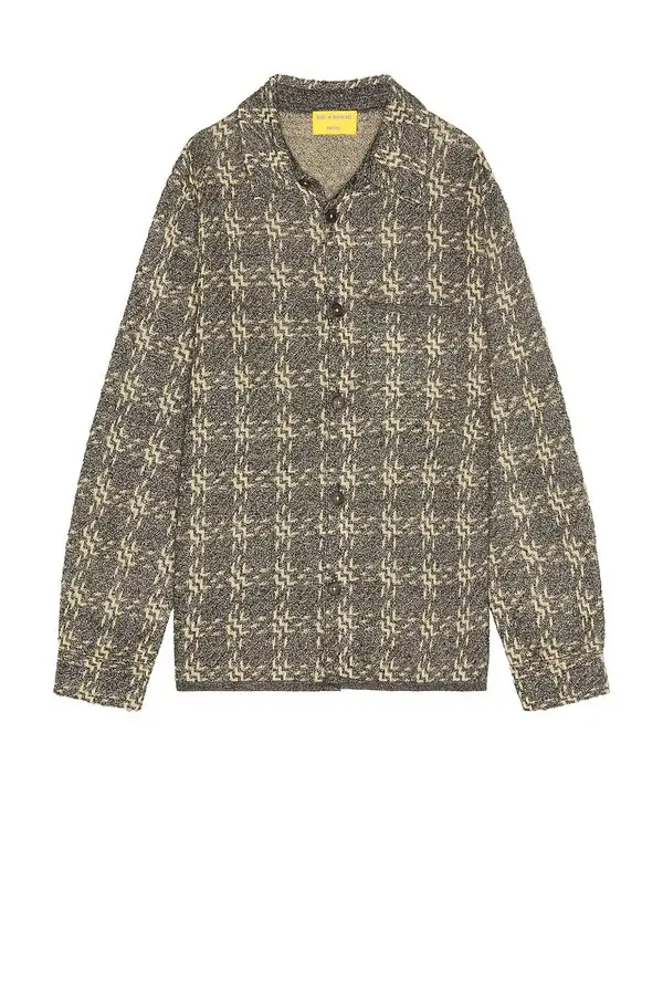 Guest In Residence Plaid Linen Blend Work Shirt