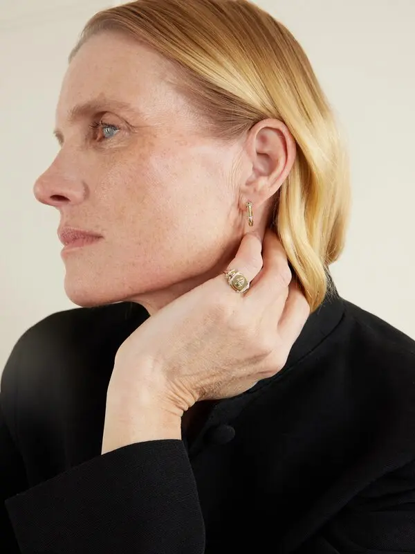 L’ATELIER NAWBAR Warrior Lock Diamond Earrings